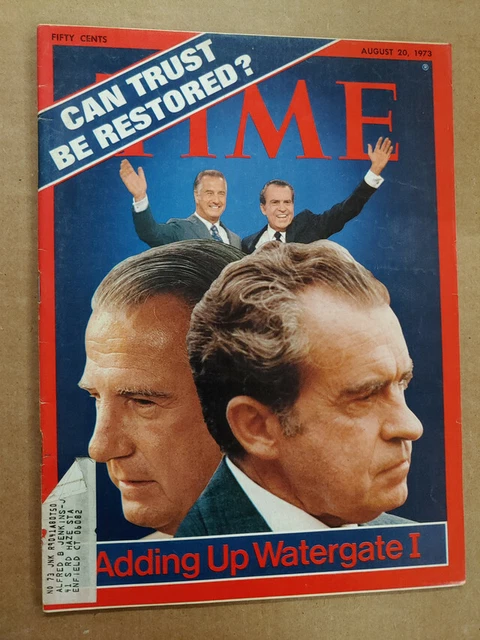 TIME MAGAZINE AUGUST 20, 1973- Watergate -The Evidence To Date M398 £10 ...