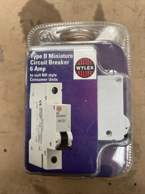 WYLEX TYPE B Miniature Circuit Breaker 6a For NH Consumer Units £5.36 ...