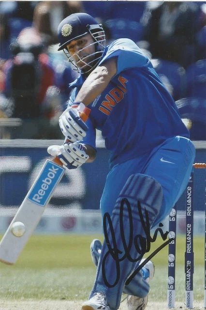 INDIA CRICKET: MS DHONI SIGNED 6x4 ODI ACTION PHOTO+COA **LEGEND** £29. ...