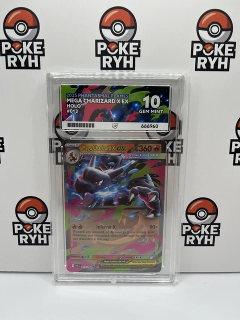 POKEMON MEGA CHARIZARD X EX Phantasmal Flames 013/094 ACE 10 GEM MINT ...