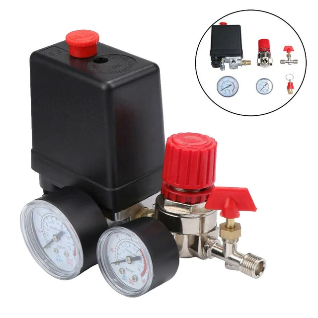 220V AIR COMPRESSOR Pressure Switch Control Valve With Manifold ...