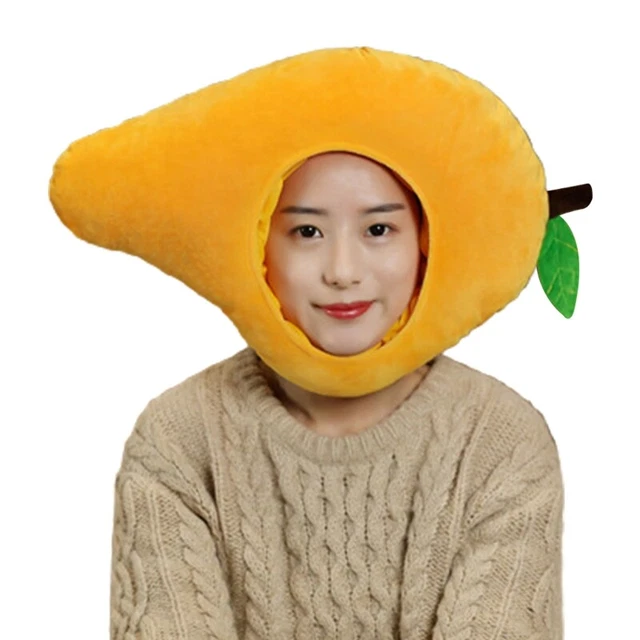 FOR CREATIVE MANGOES Shape Plush Hat Funny Fruit Stuffed Headgear ...