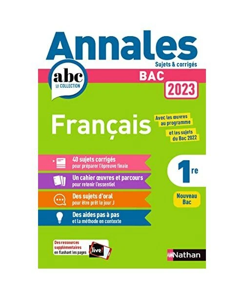 ANNALES BAC 2023 Français 1ère Corrigés: Sujets & corrigés, Cassou ...