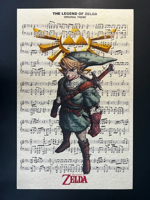 THE LEGEND OF Zelda ""Original Theme"" Link Noten 11x17 Kunstposter EUR ...
