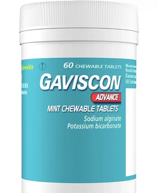 GAVISCON ADVANCE CHEWABLE Tablets Peppermint Flavour, 60 Tablets £9.00 ...