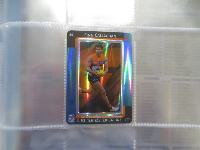 2025 AFL TEAMCOACH REFRACTOR CARD [BLUE PARALLEL] 89 Finn CALLAGHAN ...