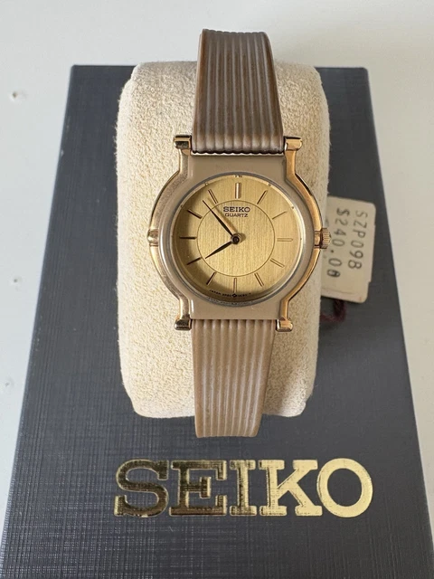 VINTAGE SEIKO QUARTZ Women's Wrist Watch Model #2P20- 0A5H Gold Face ...