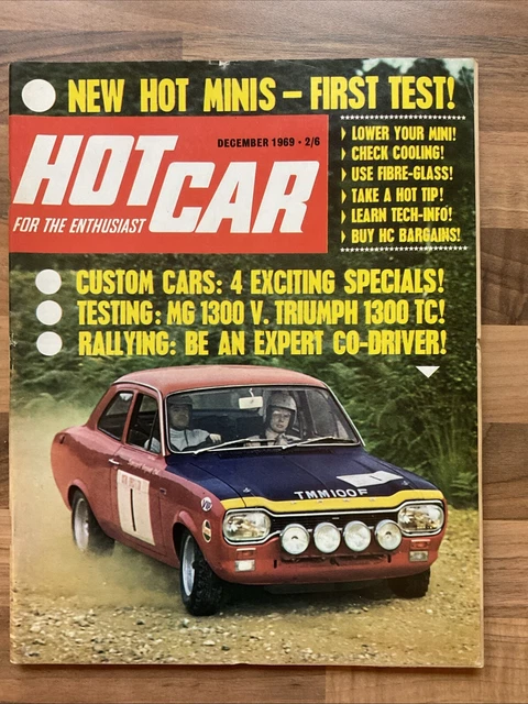 HOT CAR MAGAZINE - December 1969 - Ford Escort £7.99 - PicClick UK