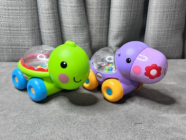FISHER PRICE POPPITY Pop Turtle Hippo Roller Car Baby Toy Popper Lot ...