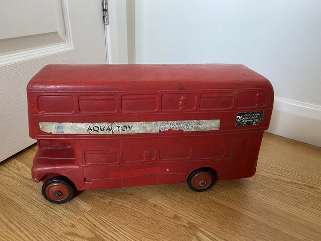 VINTAGE AQUA LONDON Double Decker Bus Routemaster Model Toy Plastic ...
