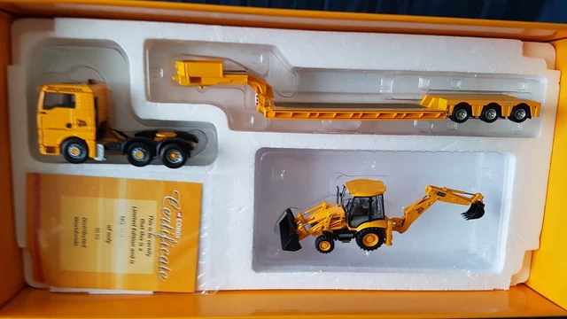 CORGI CC13425 1/50TH Man Tda Nooteboom L/Loader W/Jcb Backhoe 3Cx Ltd ...