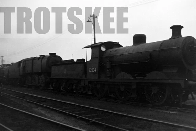 LARGER NEGATIVE BR British Railways Steam Loco 32534 Class C2X 1958 ...