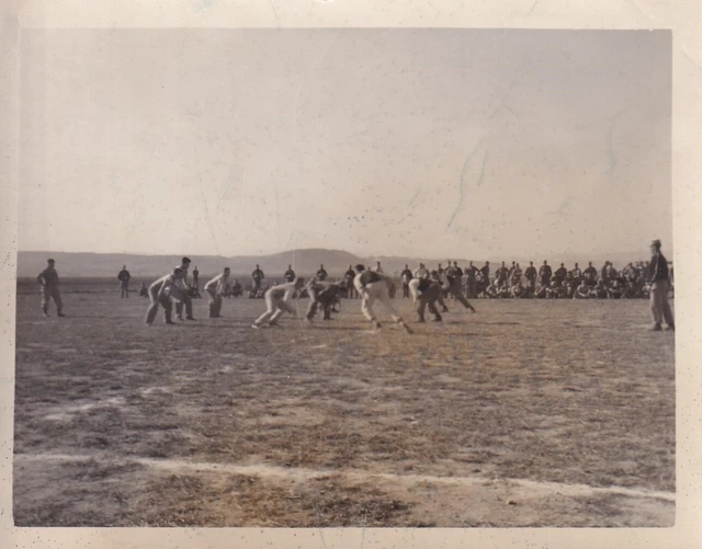 ORIGINAL PHOTO USMC US MARINE VMC-1 SQUADRON FOOTBALL GAME Pohang 1952 ...