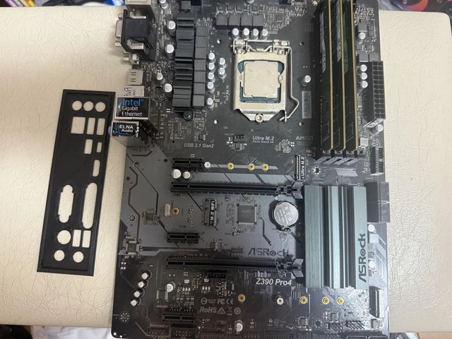 ASROCK Z390 PRO4 Motherboard LGA1151 with Intel i3-9100 CPU 16GB DDR4 ...