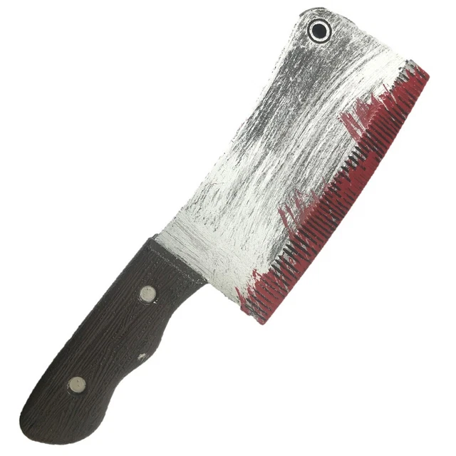 FAKE BUTCHER KNIFE Blade Halloween Weapon Prop Horror Costume Accessory ...