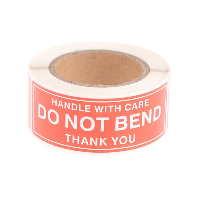 RED WARNING STICKER Fragile Handle With Care DO NOT BEND Packaging ...