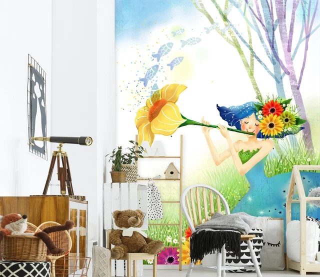 3D FLOWER GIRL O2182 Wallpaper Wall Murals Removable Wallpaper Sticker ...