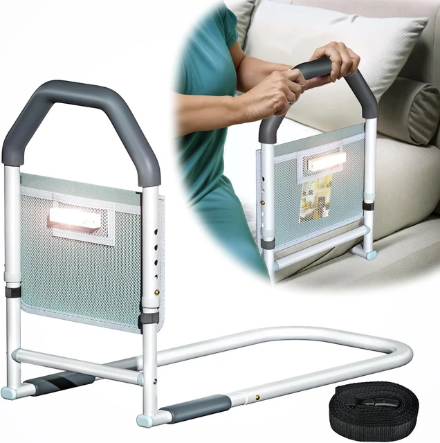 BED RAILS FOR Elderly Adults Safety - with Motion Light & Storage ...