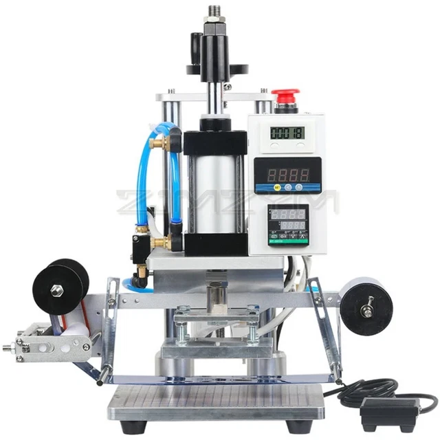 PNEUMATIC HOT FOIL Stamping Machine Desktop Leather Stamping Heat Press ...