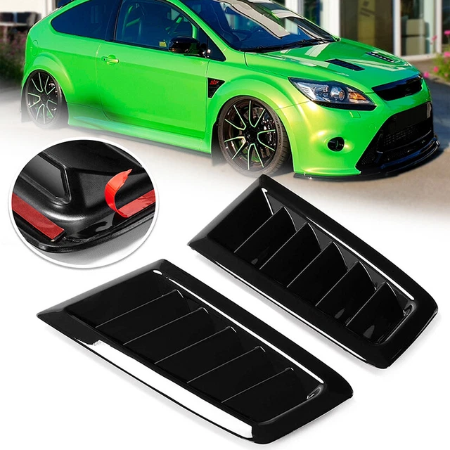UNIVERSAL GLOSS BLACK Bonnet Vents Hood Trim ABS For Ford Focus RS ST ...