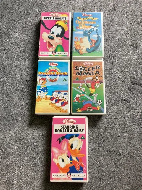 DISNEY RETRO VIDEOS x 5, Here's Goofy, Soccer Mania, Reluctant Dragon ...
