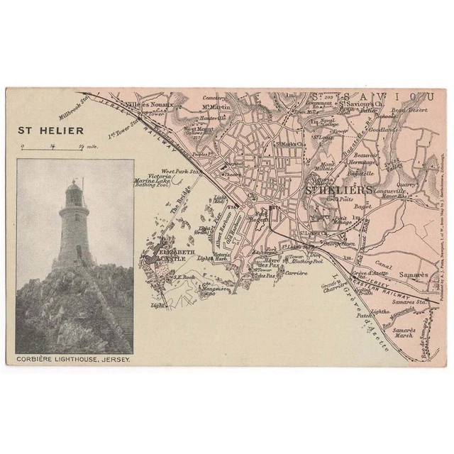 MAP OF ST HELIER Jersey Postcard Unused, Garden Isle Series EUR 7,15 ...