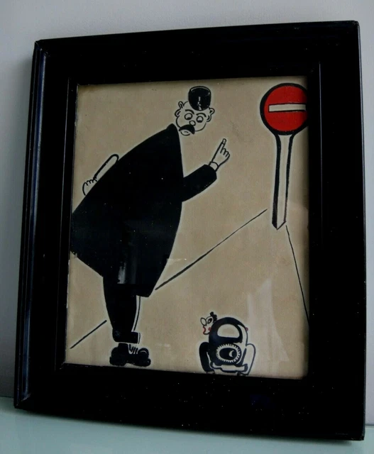 DESSIN HUMOURISTIQUE SENS interdit policier drawing caricature painting ...