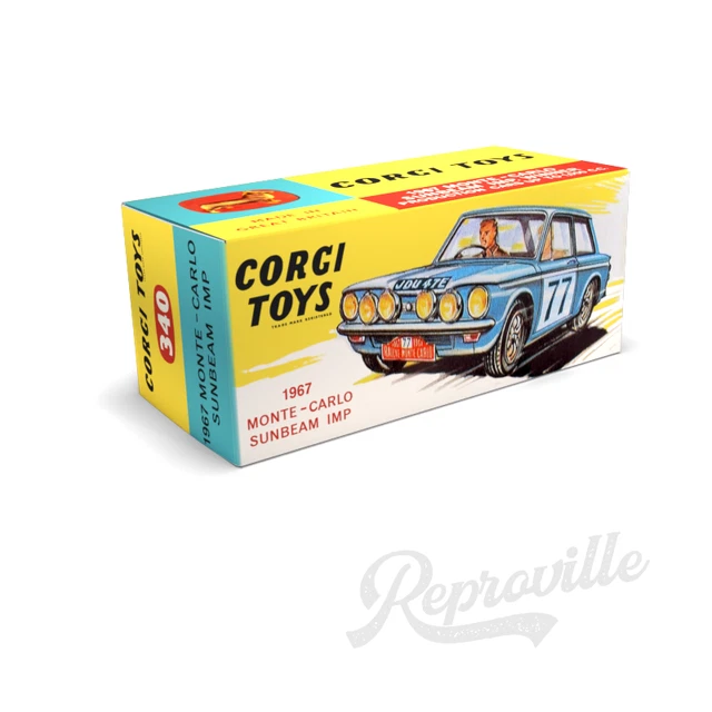 REPRO BOX FOR Corgi 340 (1967 Monte Carlo Sunbeam Imp) £9.00 - PicClick UK