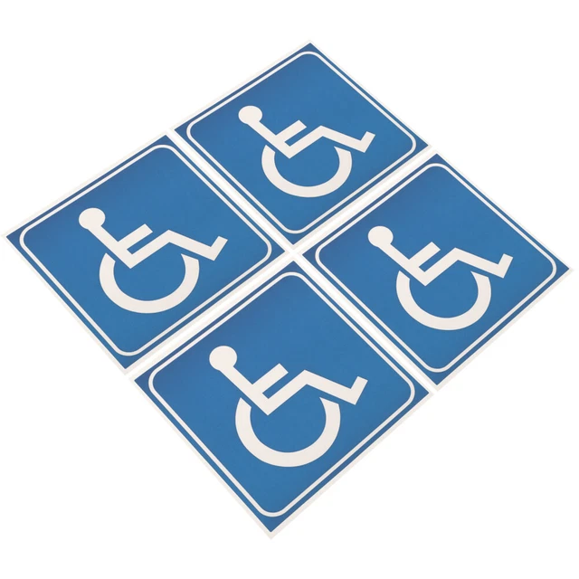 4 SHEETS ADHESIVE Disabled Wheelchair Sign Sticker Logo Stickers Anti ...