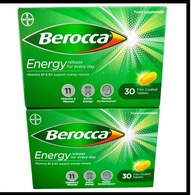 2X BEROCCA ENERGY Vitamin 30 Film Coated Tablets - New £19.98 - PicClick UK