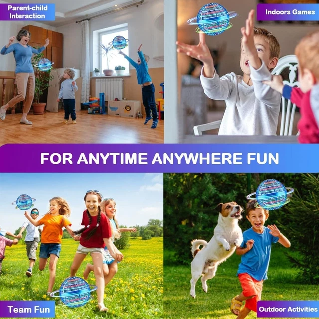 2025 UPGRADED FLYING Orb Ball RGB Hover Hand Drone Boomerang Spinner ...