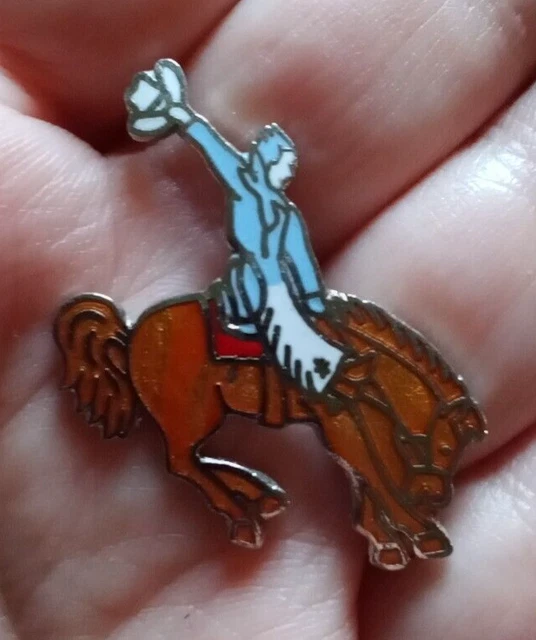 VINTAGE PIN COWBOY Riding Bucking Bronco NFR Rodeo Lapel Pin $13.79 ...