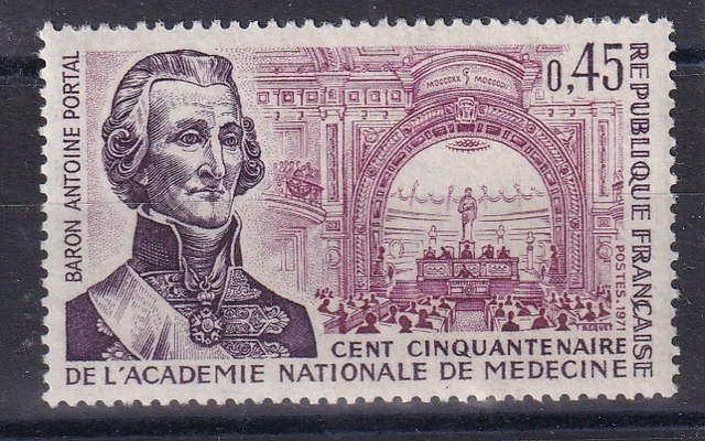 FRANCE ANNÉE 1971 cent cinquantenaire Académie nationale Médeci N°1699 ...