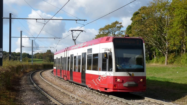 PHOTO 6X4 TRAM Arrives at Gravel Hill Forestdale Seen in the old red ...