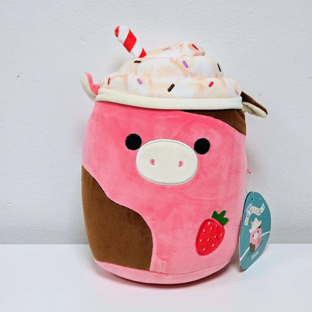 SQUISHMALLOWS KELLYTOY 8& Rishi The Strawberry Cow Milkshake Plush Toy ...