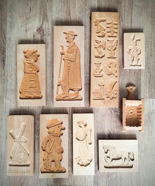 9X SPEKULATIUS SPRINGERLE Form Holz,Mühle,Jäger,Hase Bäckerei Backen ...
