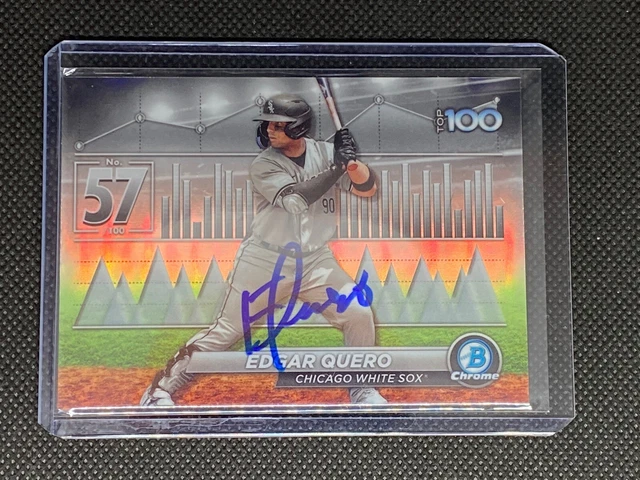 EDGAR QUERO 2024 Bowman Chrome Top 100 autographe en personne (IP ...