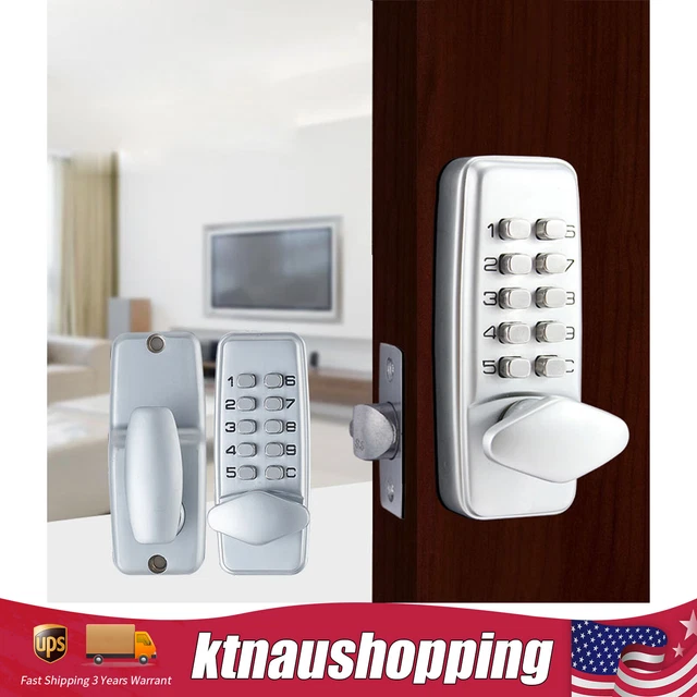 MECHANICAL DOOR LOCK Keyless Knob Keypad Digital Push Button Password ...