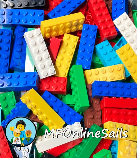 100 PIECES 2X6 Genuine LEGO bricks - Random bulk lot mix of colors ...