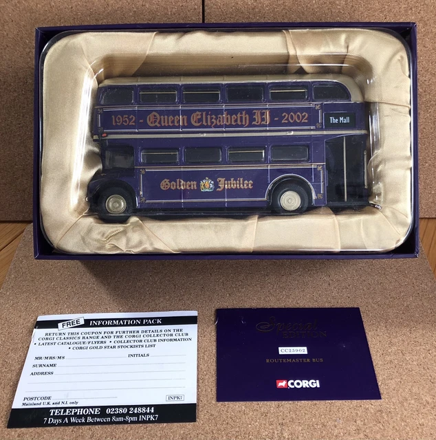CORGI - QUEEN Elizabeth Ii Golden Jubilee Routemaster Bus-1:50 Scale ...