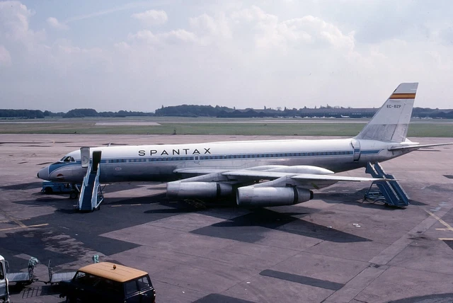 SPANTAX, CONVAIR 990, EC-BZP, at Manchester, in 1982, aircraft slide £4 ...