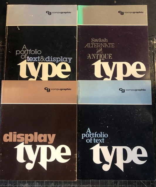 SET OF 4 - Compugraphic Corporation Index Type Typefaces Graphic Design ...