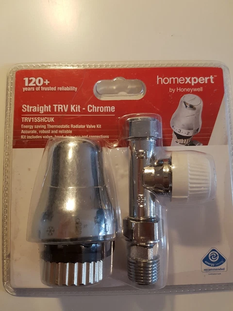 HOMEXPERT BY HONEYWELL Straight TRV Kit - Chrome £10.00 - PicClick UK