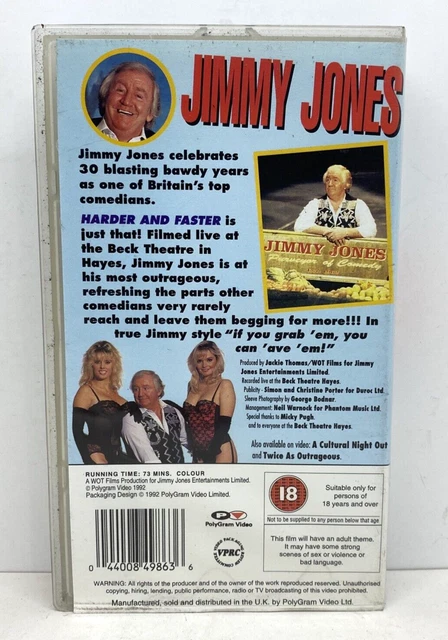 JIMMY JONES HARDER And Faster Stand Up Comedy Vhs Video - Excellent £5. ...