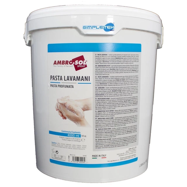 PASTA LAVAMANI SAPONE Disinfettante 4lt 4 Litri Detergente Mani ...