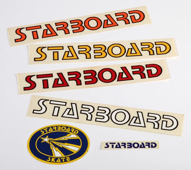 LOT DE 6 rares Autocollants Stickers STARBOARD Skate Vintage Collector ...