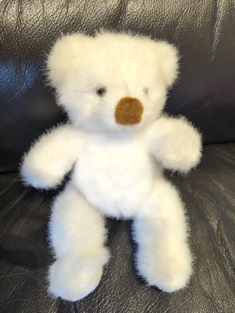 RUSS BERRIE 20CM white Teddy Bear soft toy 'Comfy' fuzzy fur rare £23. ...