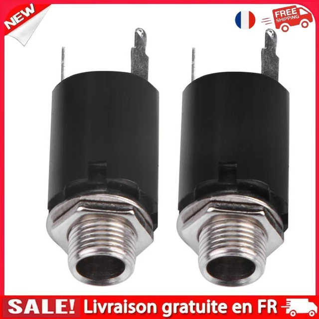 2 PIÈCES PRISE de sortie de micro de basse électrique en métal 6.5mm ...