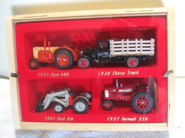 VINTAGE ERTL 1/43 Set 8N Ford 350 Farmall 600 Case 30 Chevy Truck ...