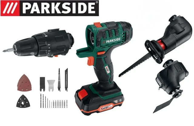 PARKSIDE 20V CORDLESS Multi Tool, Drill, Saber Saw -With 4AH Battery ...